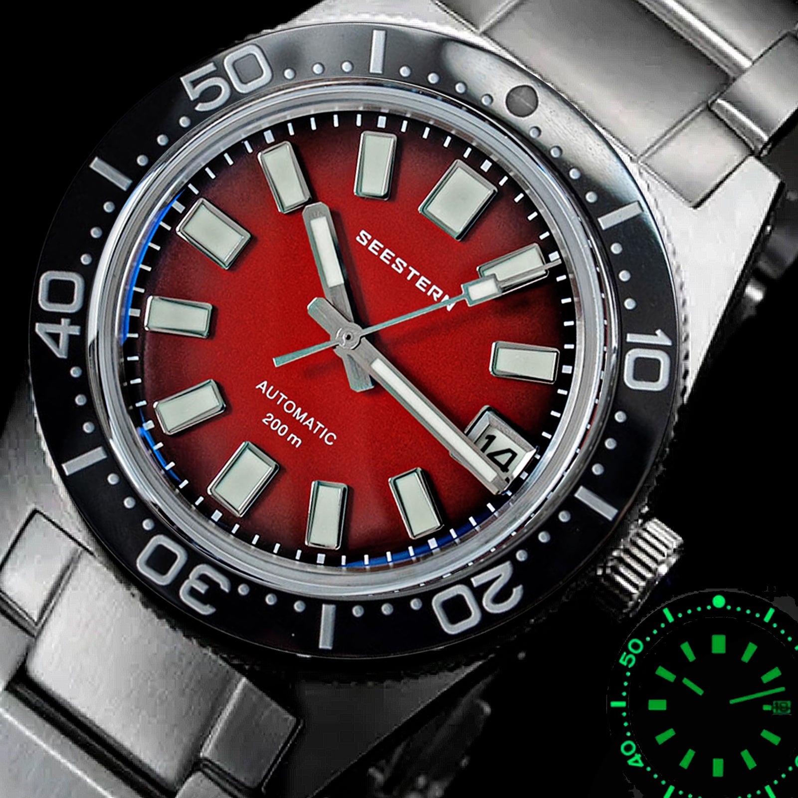 Seestern 62MAS Stainless Steel Ceramic Bezel Seaman Seiko NH35A ...